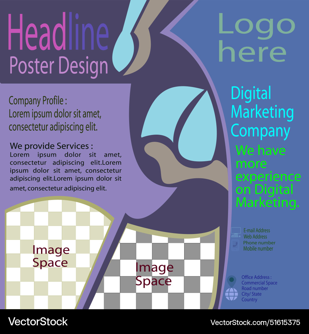 Digital marketing poster 2 Royalty Free Vector Image