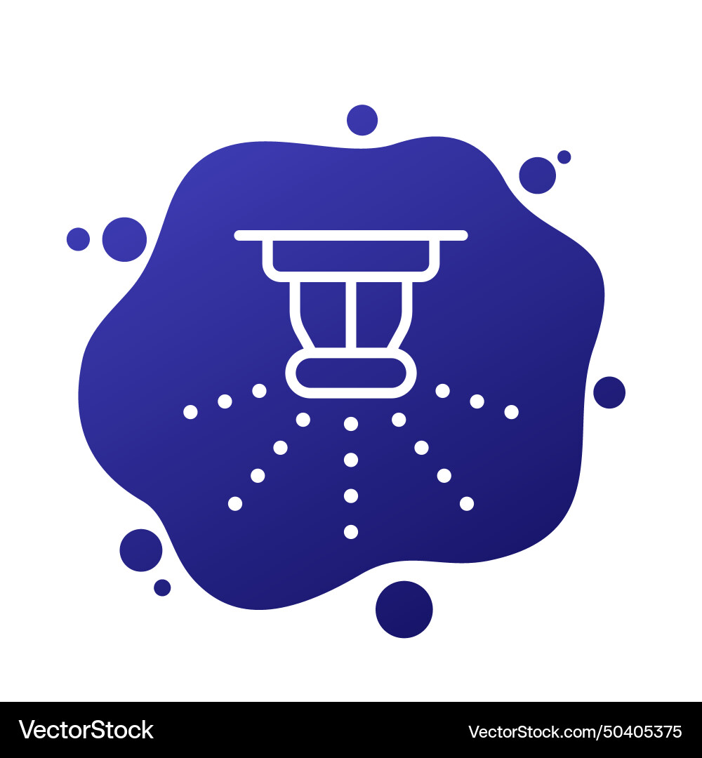 Fire sprinkler system line icon Royalty Free Vector Image