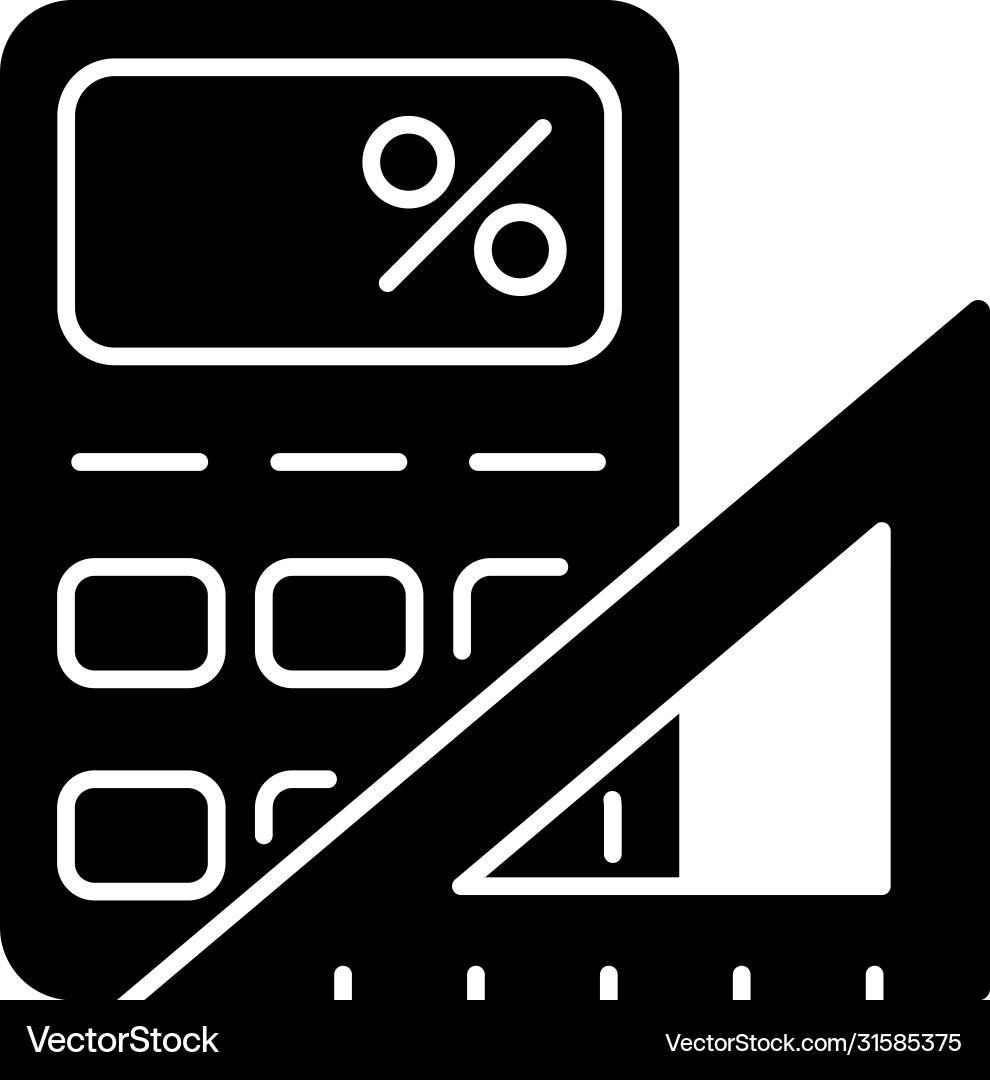 Mathematics black glyph icon Royalty Free Vector Image