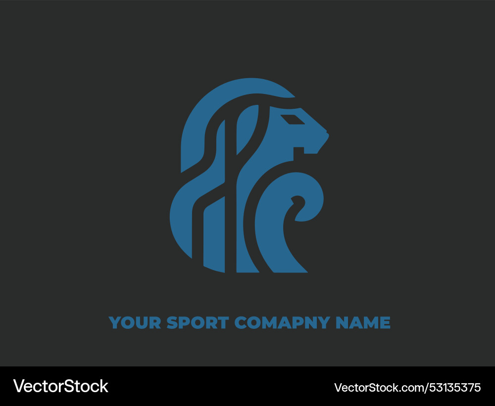 Modern lion head sports logo Royalty Free Vector Image