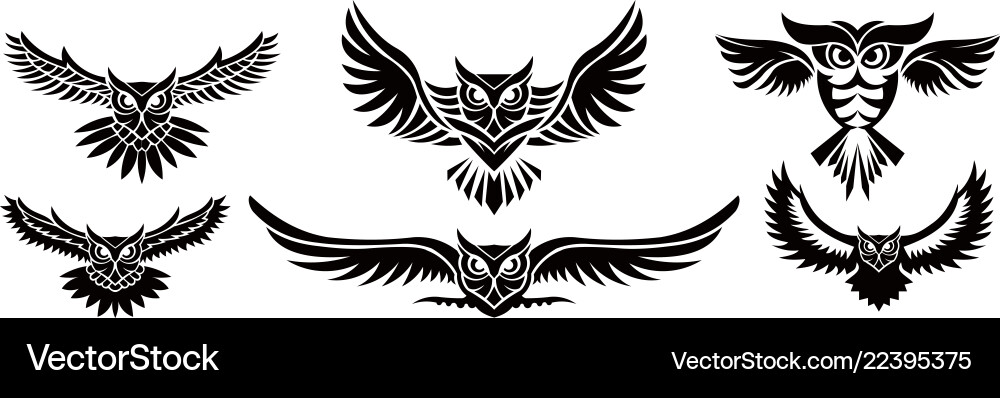 Owl logo - emblem design on w Royalty Free Vector Image