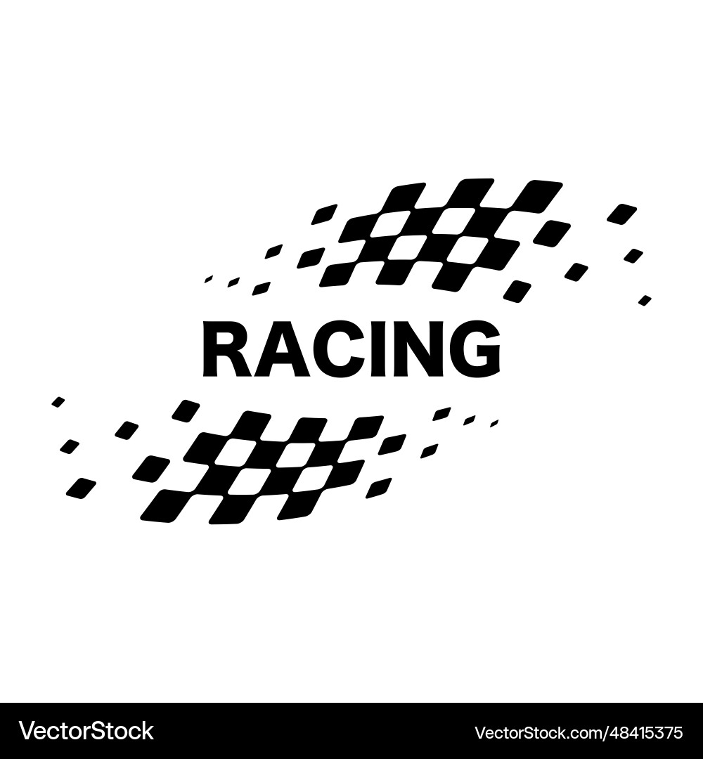 Racing tournament checkered logo Royalty Free Vector Image