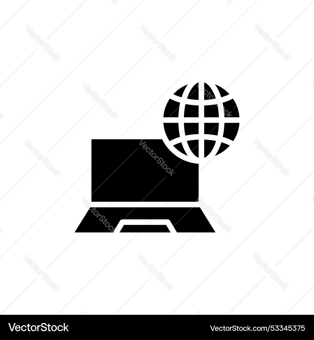 Remote access line icon isolated on white Vector Image