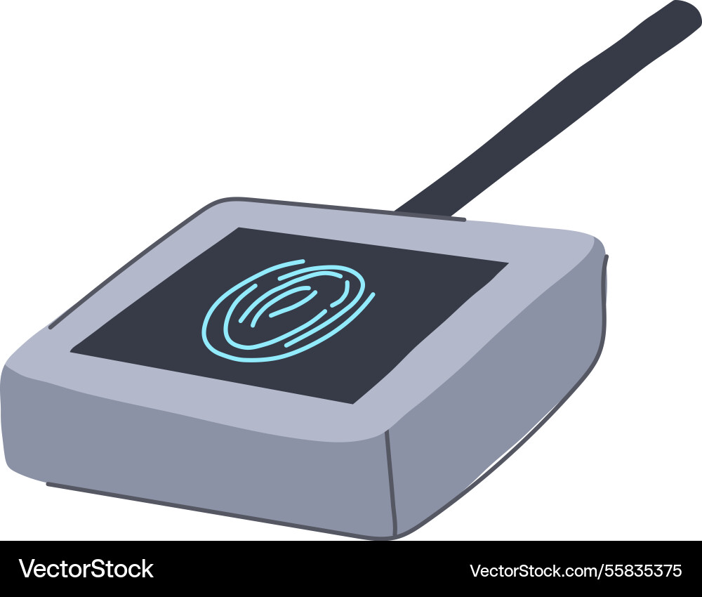 Sensor fingerprint scanner cartoon Royalty Free Vector Image