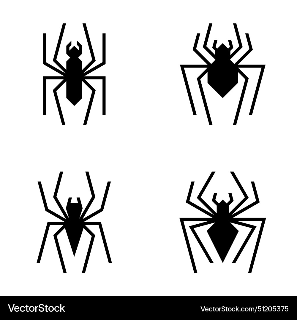 Set of spider logo Royalty Free Vector Image - VectorStock