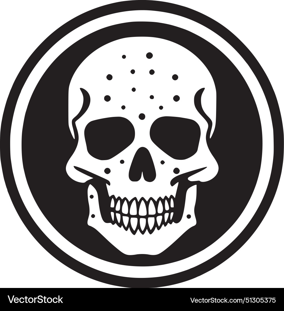 Skull - minimalist and flat logo Royalty Free Vector Image