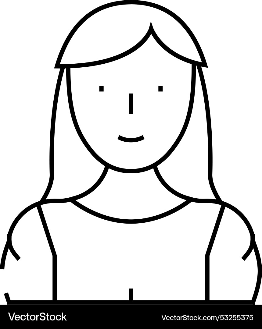 Strong woman line icon Royalty Free Vector Image