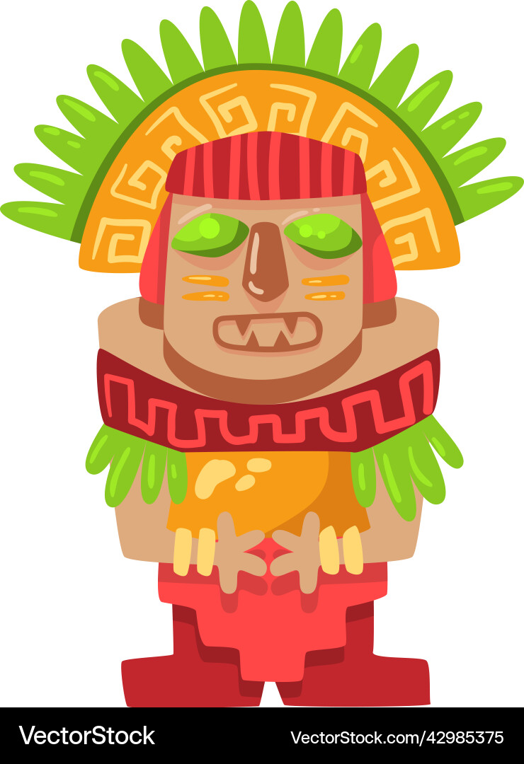Tribal idol maya composition Royalty Free Vector Image