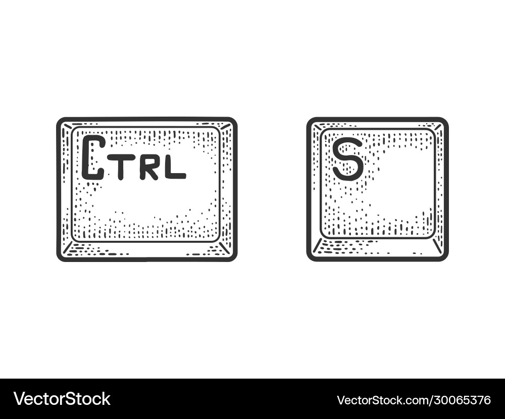 Control s keys sketch Royalty Free Vector Image