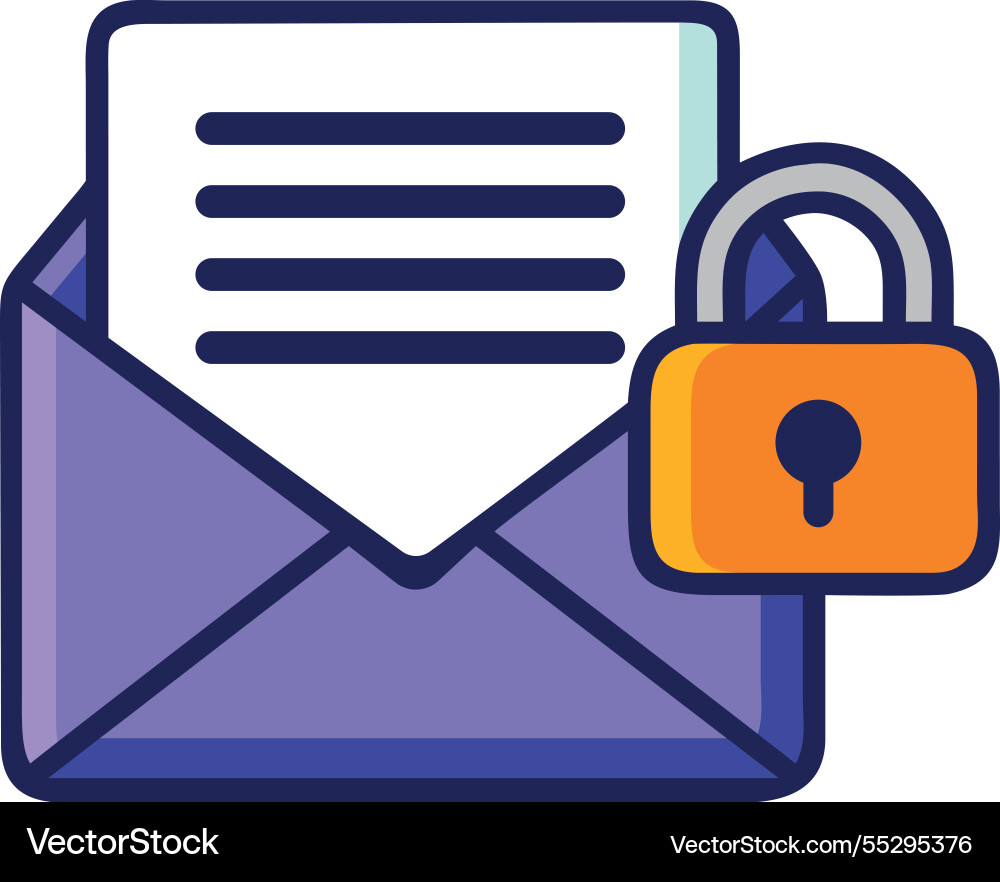 Encrypted email icon Royalty Free Vector Image