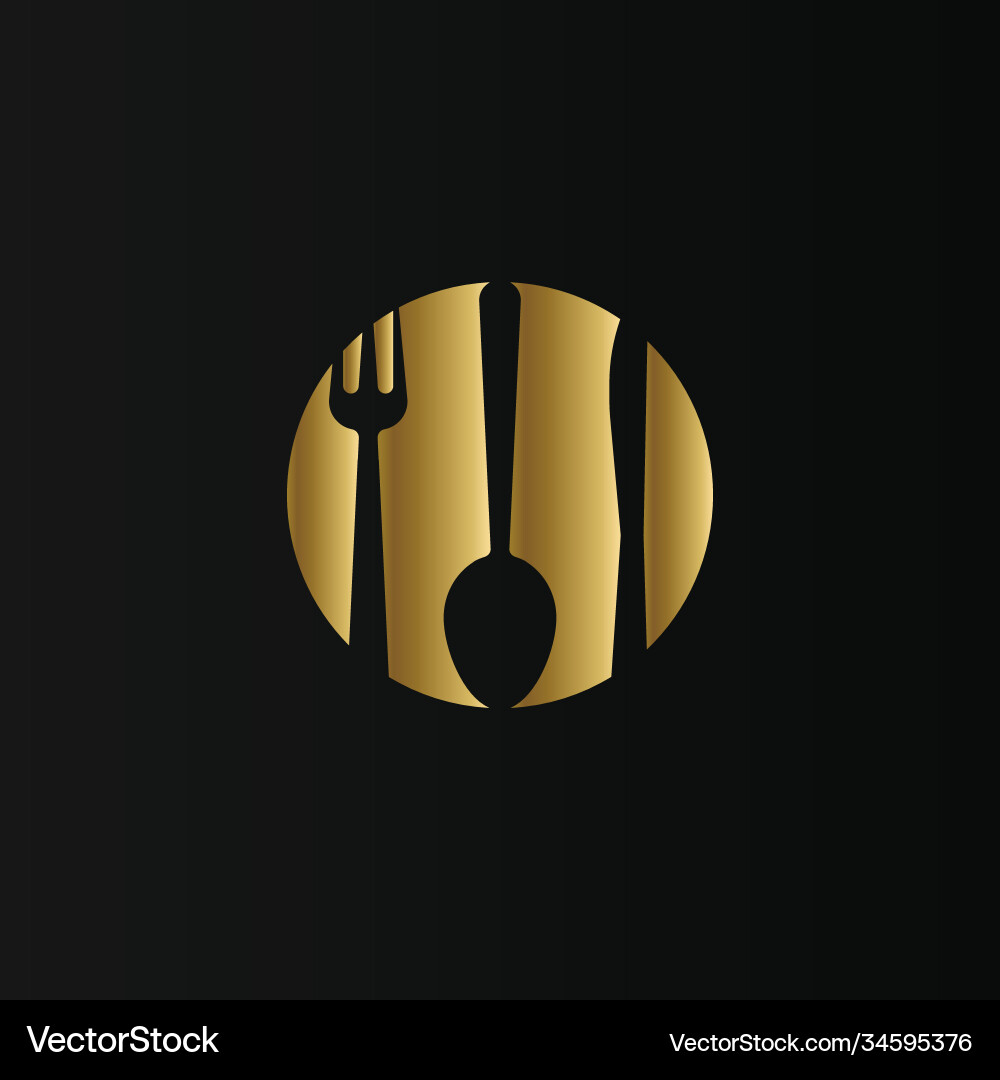 Golden Circle Food Logo Royalty Free Vector Image