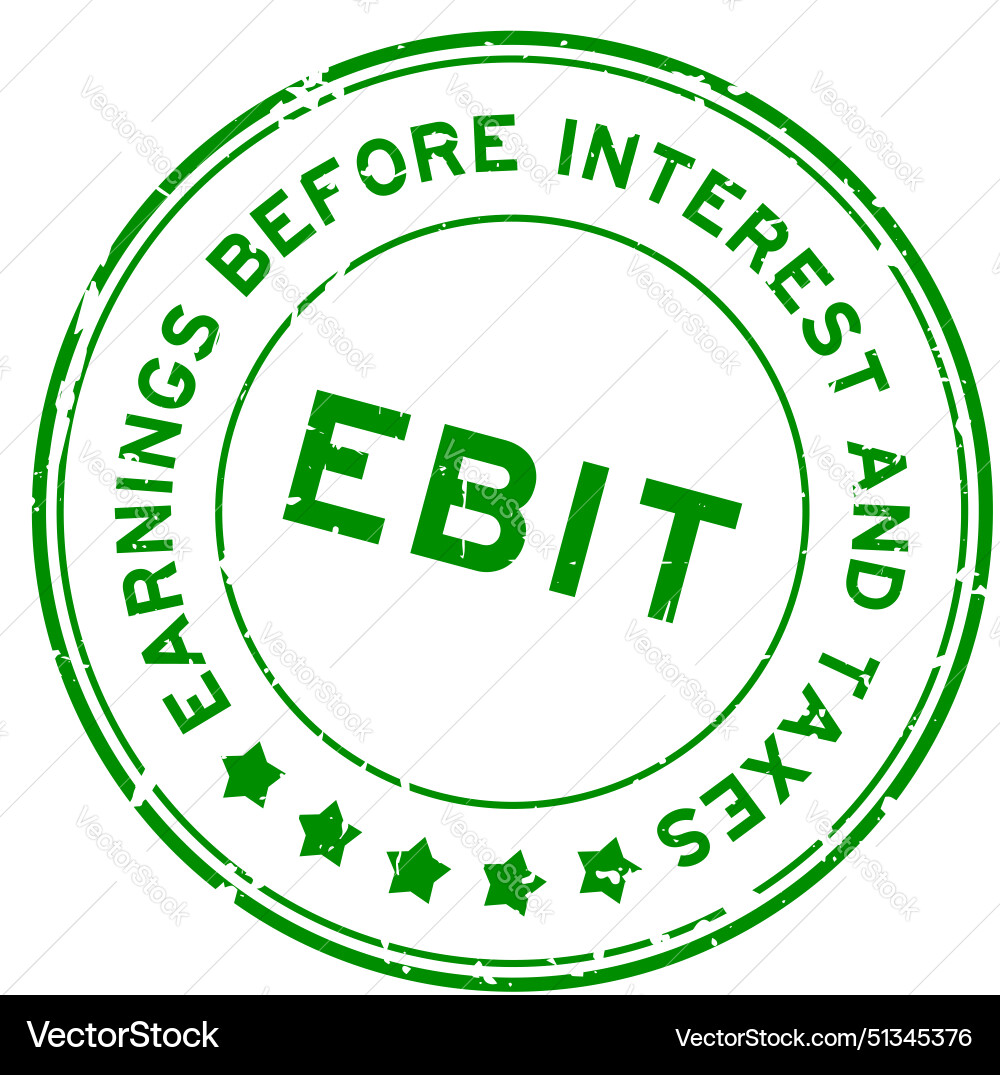 Grunge green ebit earnings before interest Vector Image