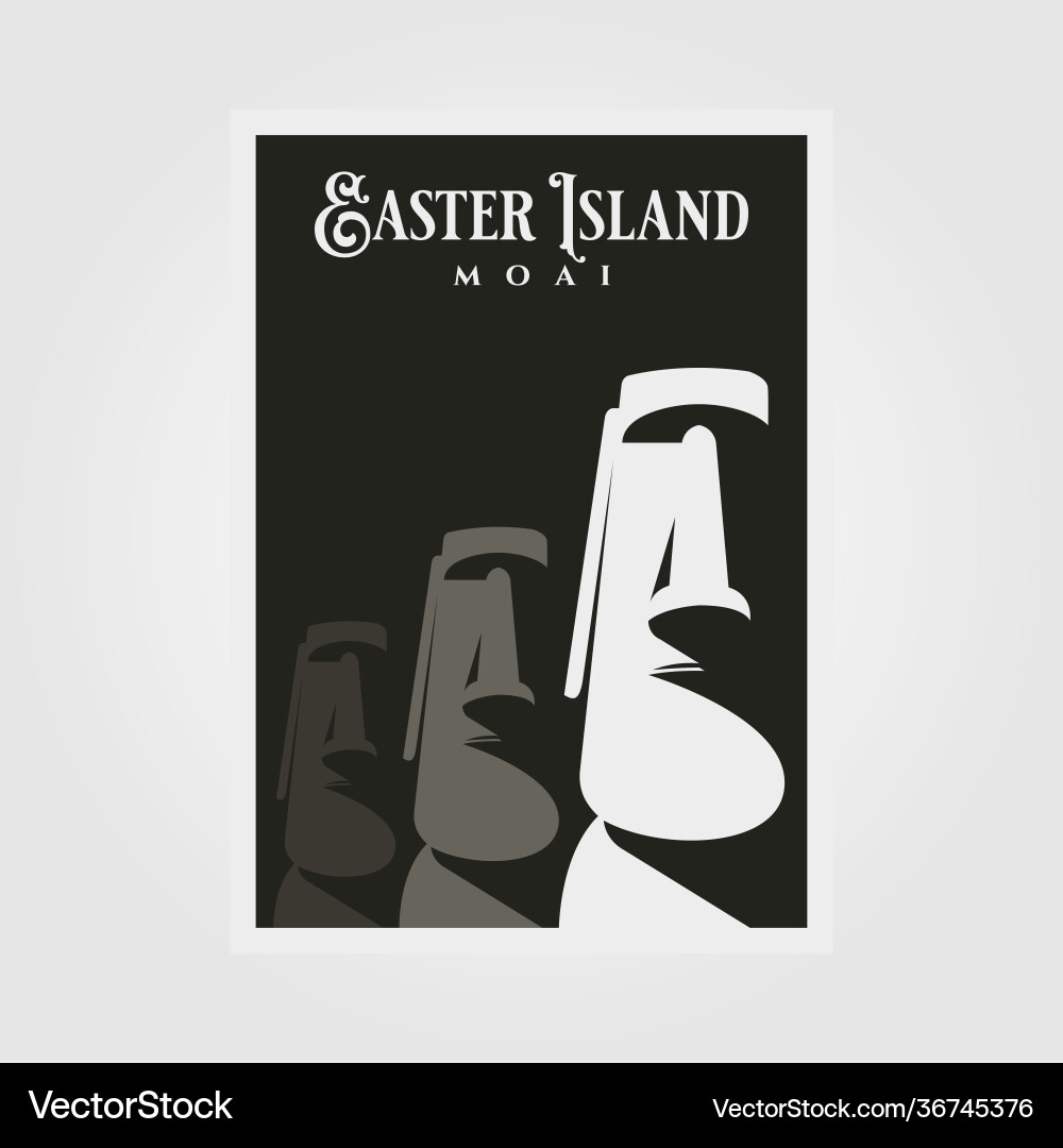 Moai statue poster background design easter Vector Image