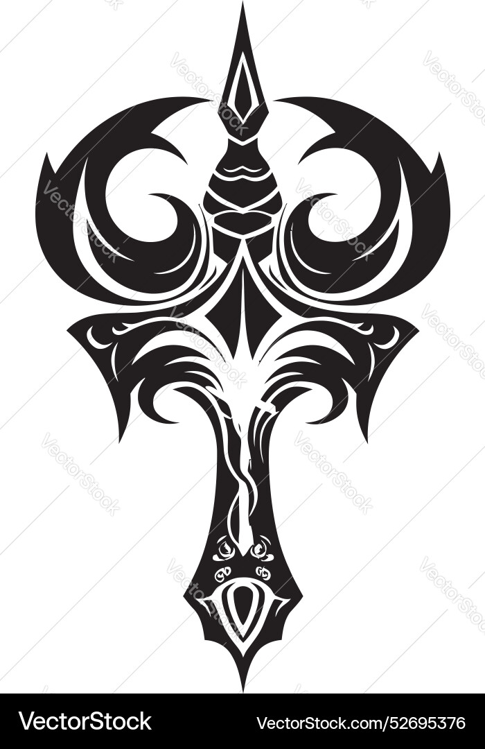 Royal rumble fantasy axe icon symbol Royalty Free Vector