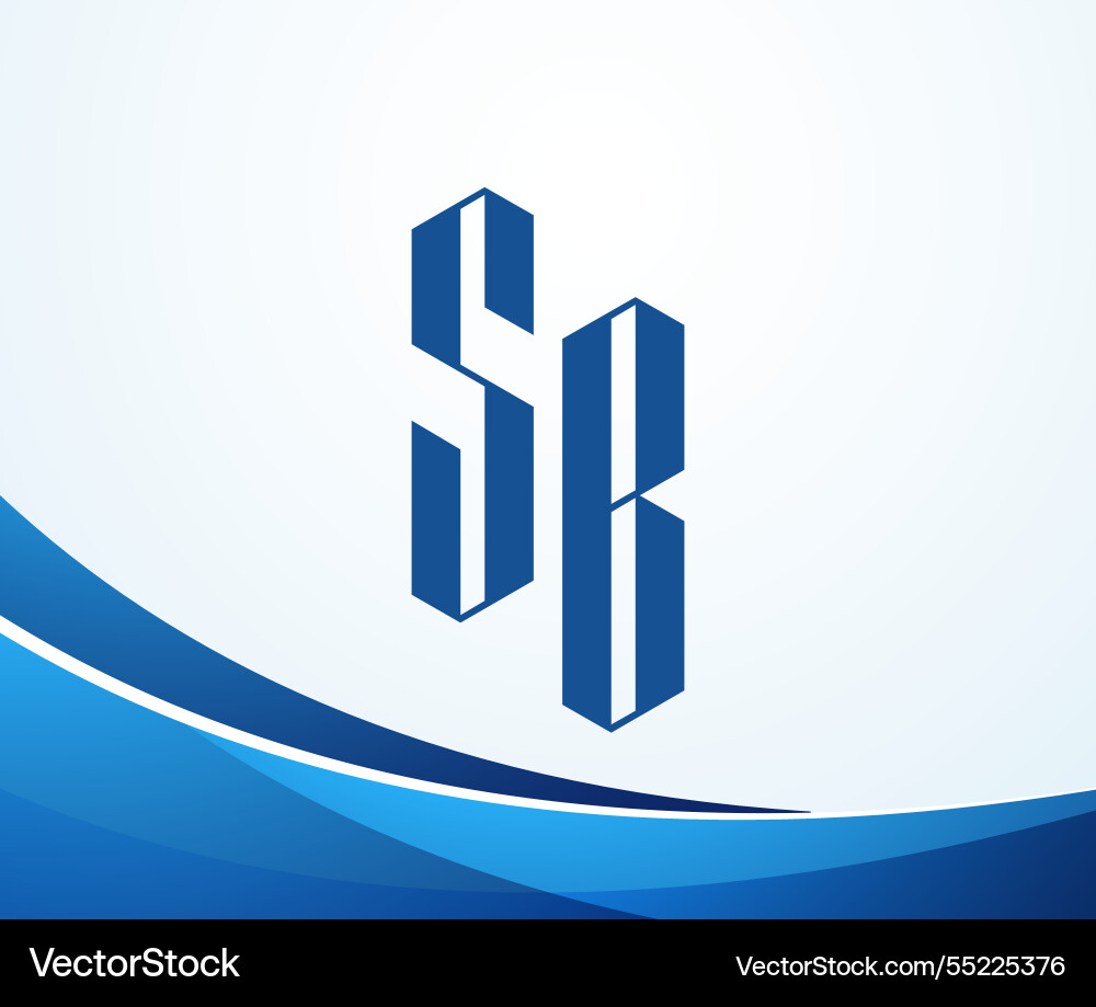 Sb alphabet letter logo design template elements Vector Image