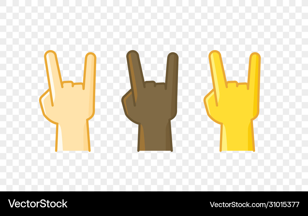 Different color hand gesture comic style icon Vector Image
