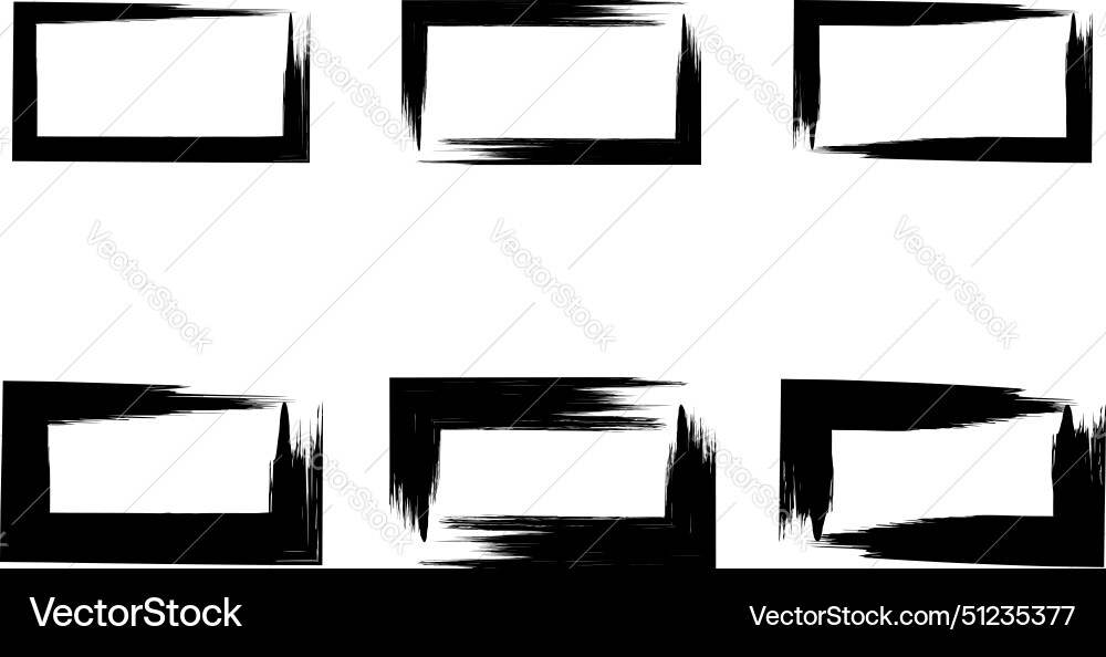 Horizontal rectangle shape bold brush stroke Vector Image