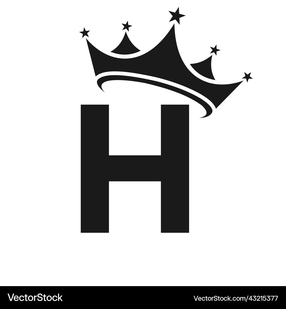 Letter h crown logo Royalty Free Vector Image - VectorStock