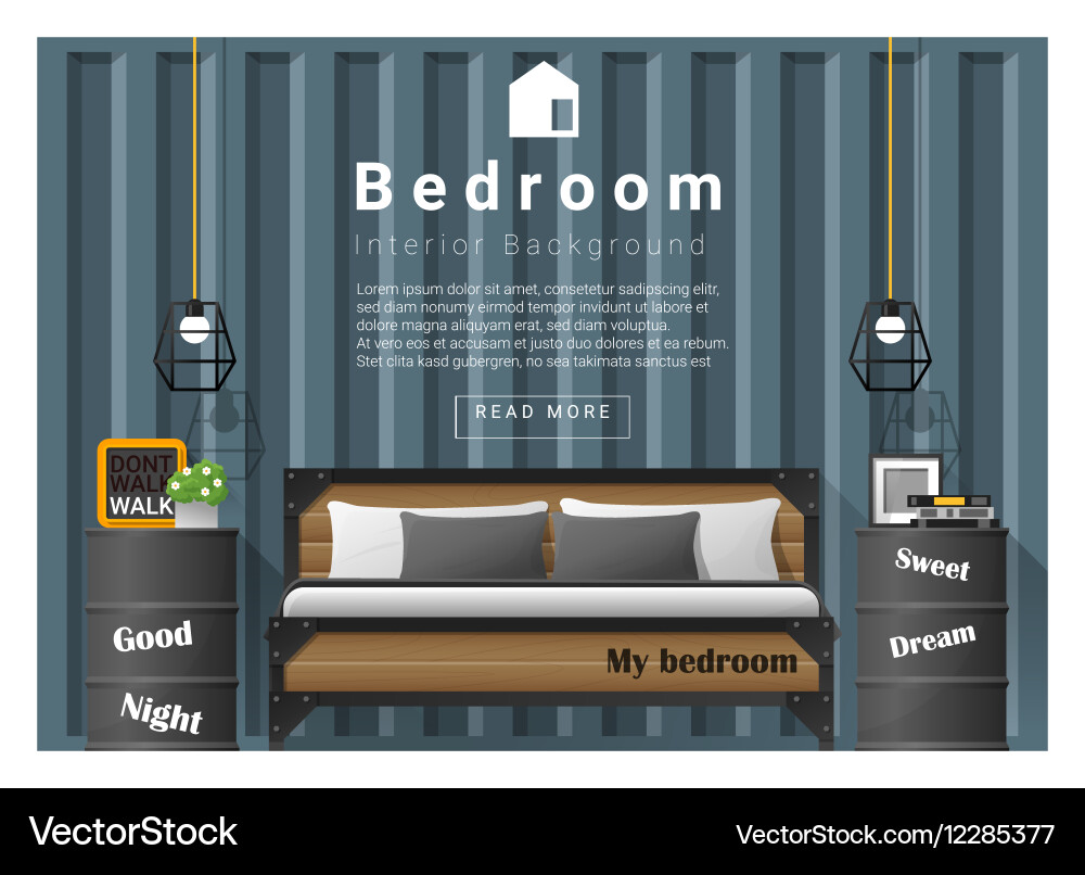 Modern bedroom background interior design 8 Vector Image