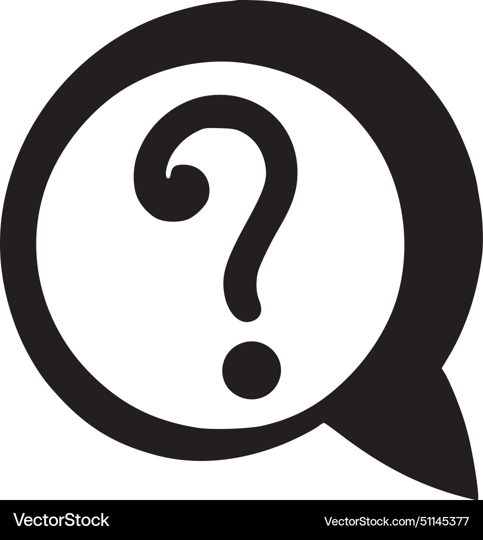Question - black and white Royalty Free Vector Image