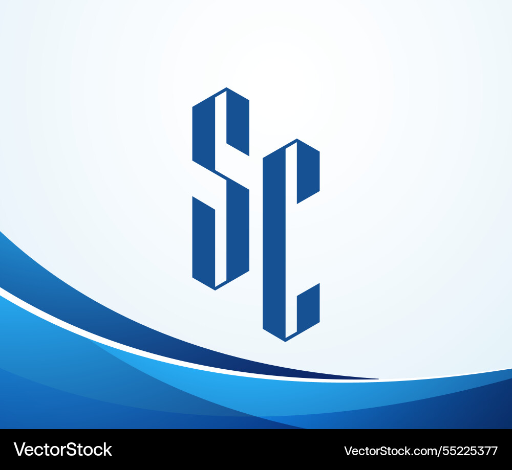 Sc alphabet letter logo design template elements Vector Image