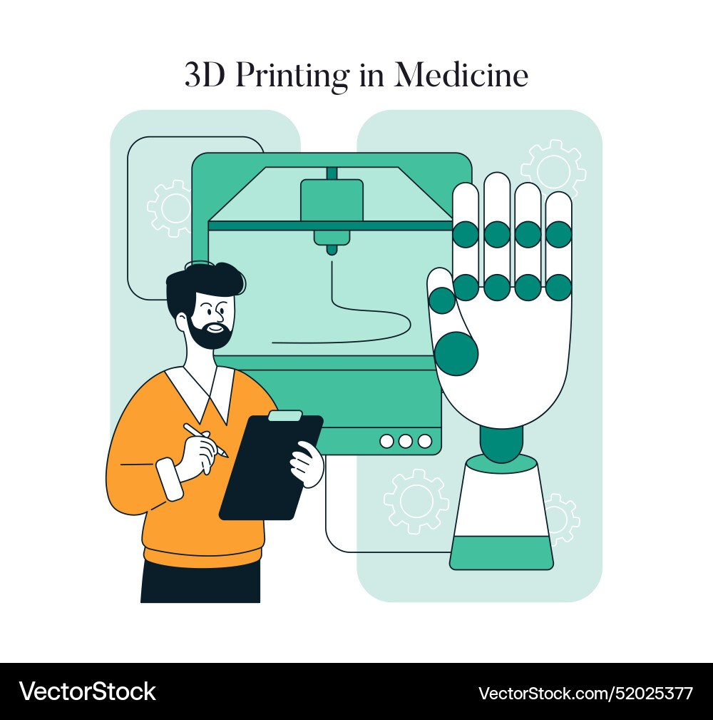 Tech enabled health flat Royalty Free Vector Image