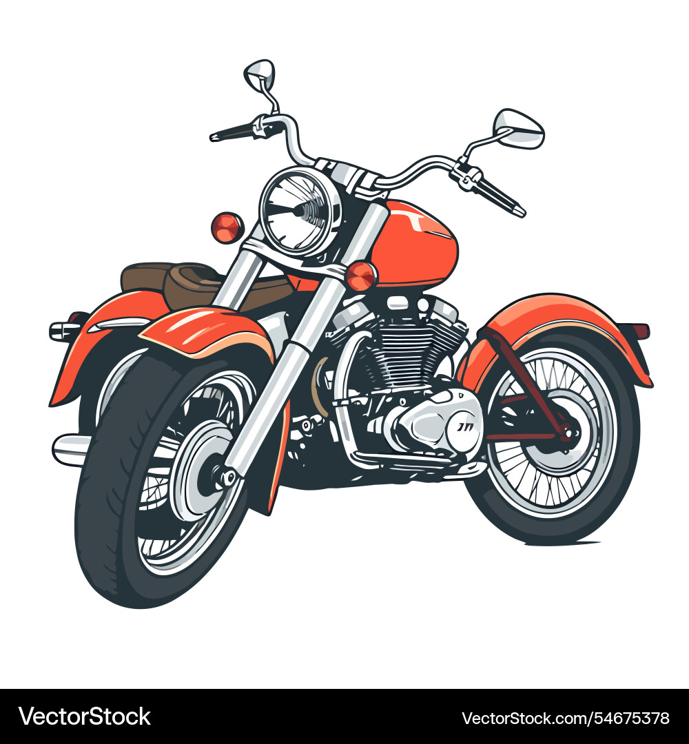 A red motorcycle with white background Royalty Free Vector