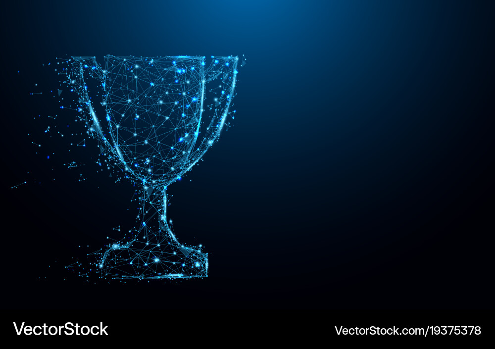 Abstract trophy cup form lines and triangles Vector Image