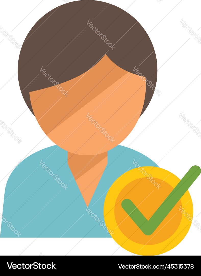Approved expert icon flat quality control Vector Image