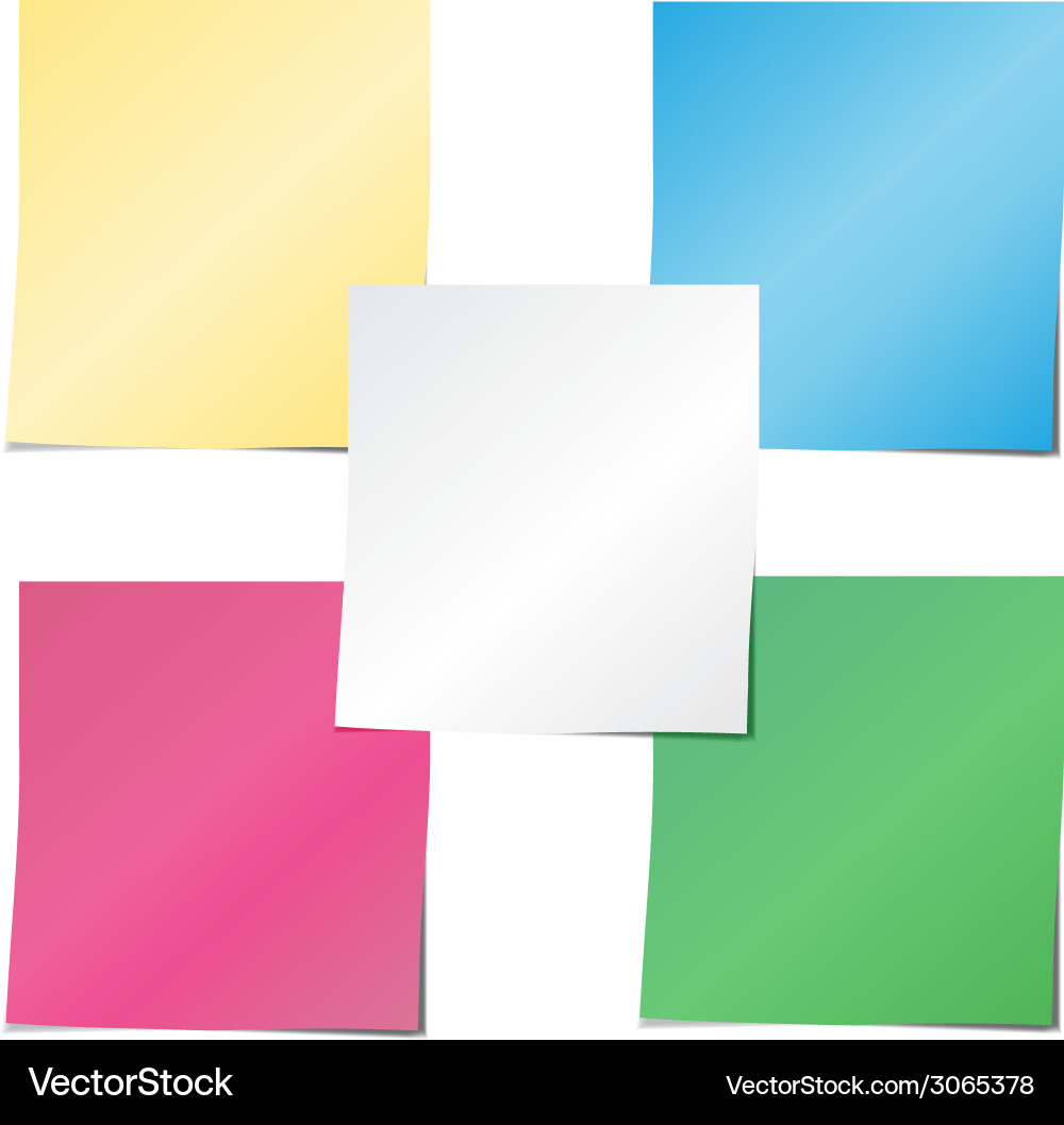Colorful paper note stickers Royalty Free Vector Image