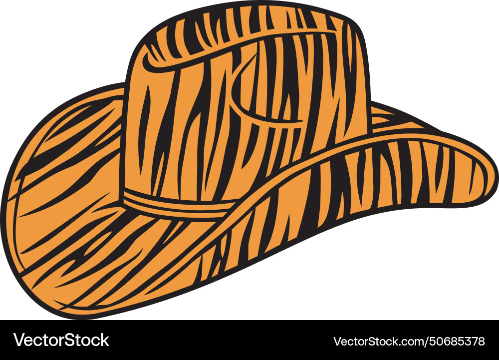 Cowboy hat with tiger print color Royalty Free Vector Image