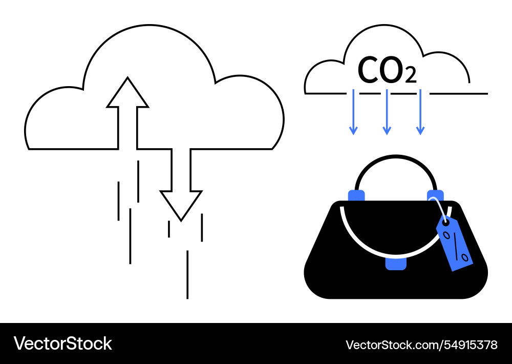 Diagram cloud computing carbon Royalty Free Vector Image