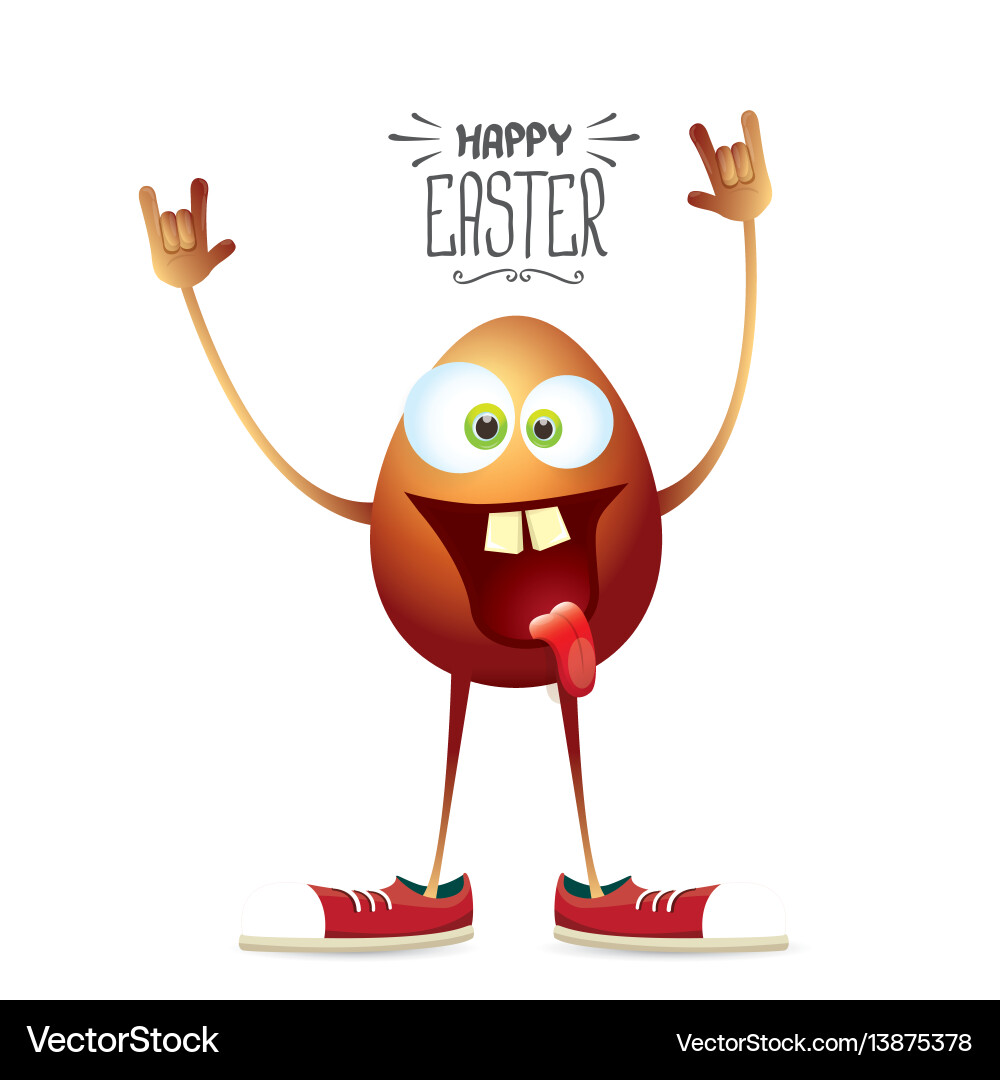 Happy easter card with rock n roll egg – Royalty-Free Vector | VectorStock