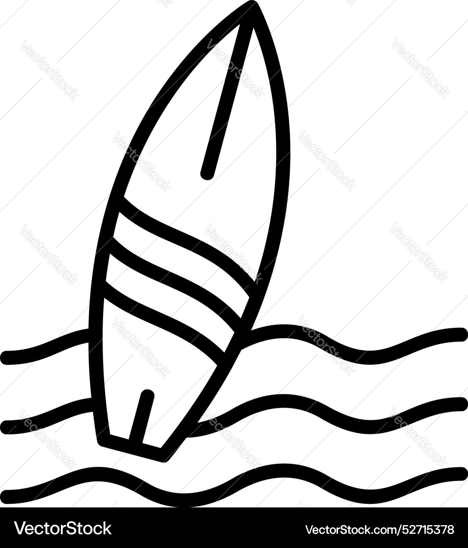 Surfboard line icon design Royalty Free Vector Image
