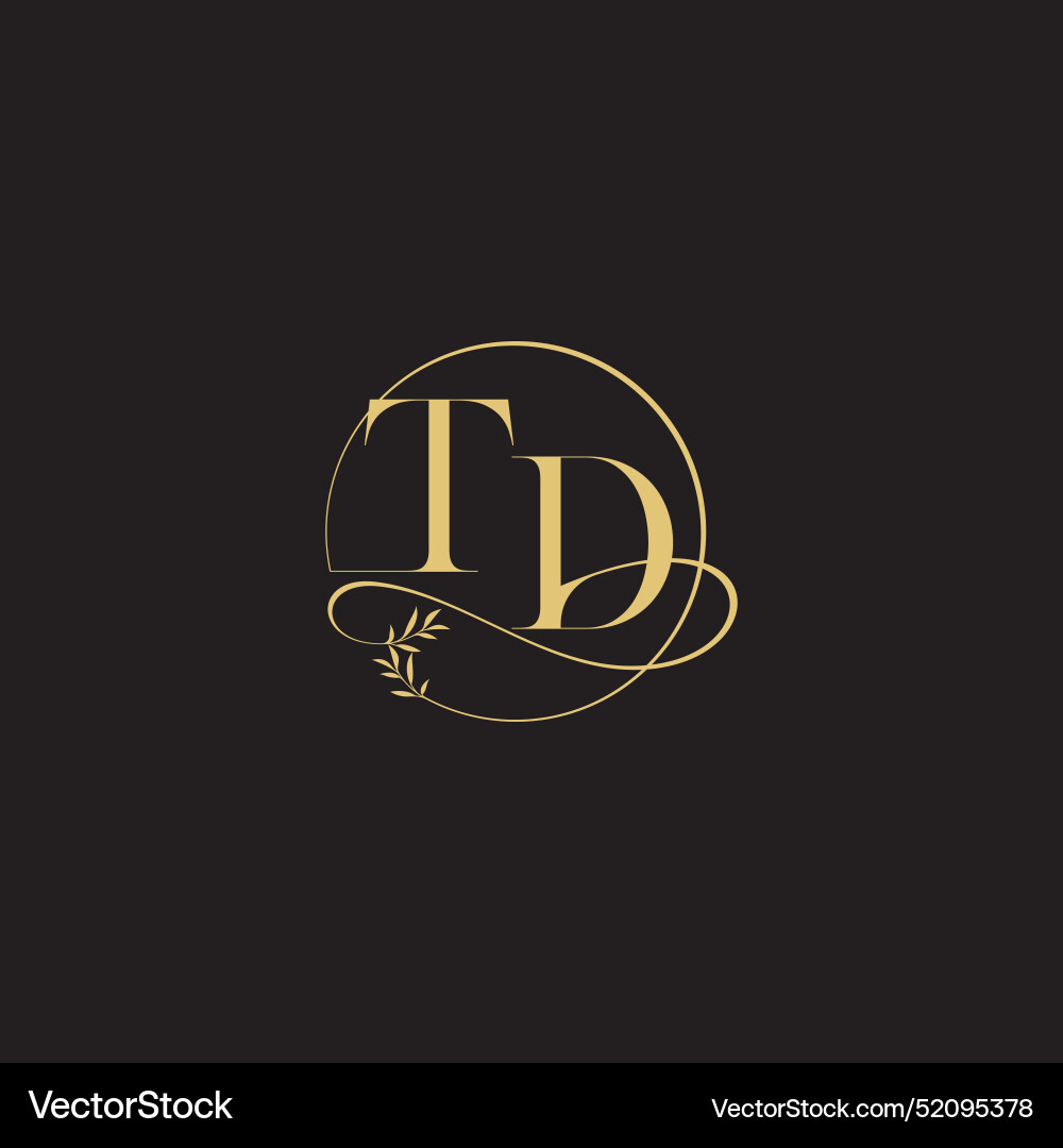 Wedding monogram design circle and organic style Vector Image