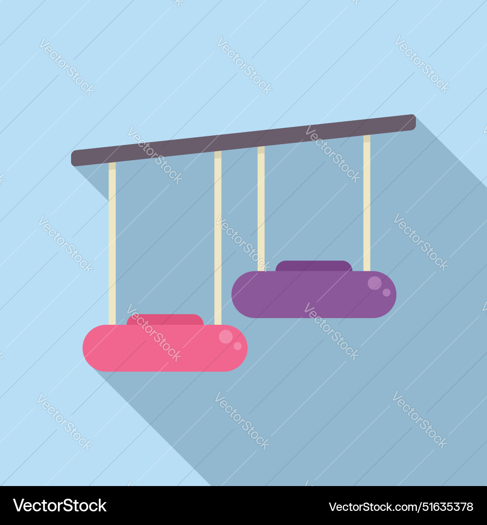 Zip line hanging on metal construction blue Vector Image