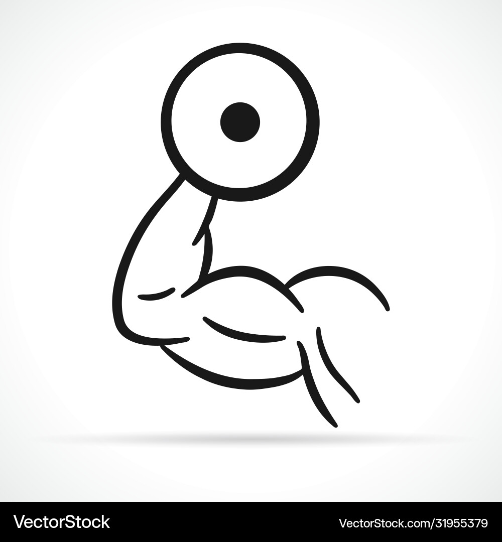 Bodybuilding icon on white background Royalty Free Vector