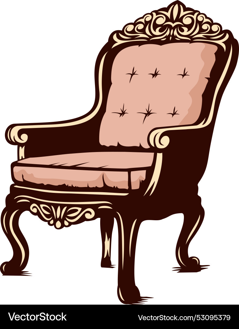 Classic luxury hand drawing chair Royalty Free Vector Image