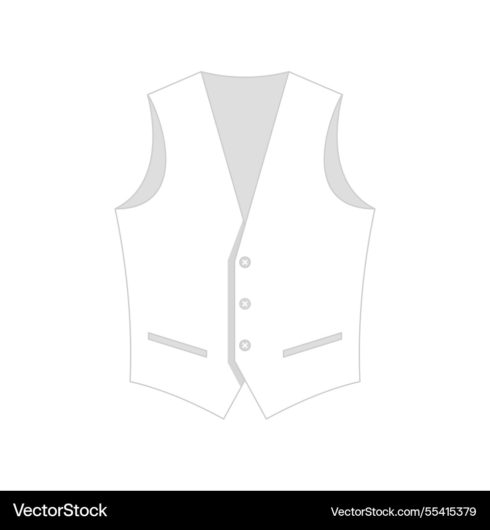 Classic white vests fashionable sleeveless Vector Image