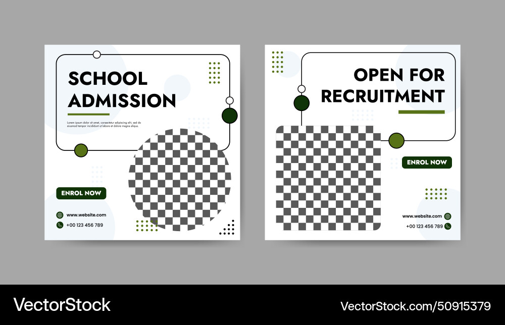 Collection of trendy school admissions Royalty Free Vector