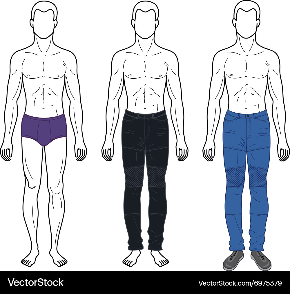 Fashion man outlined template Royalty Free Vector Image