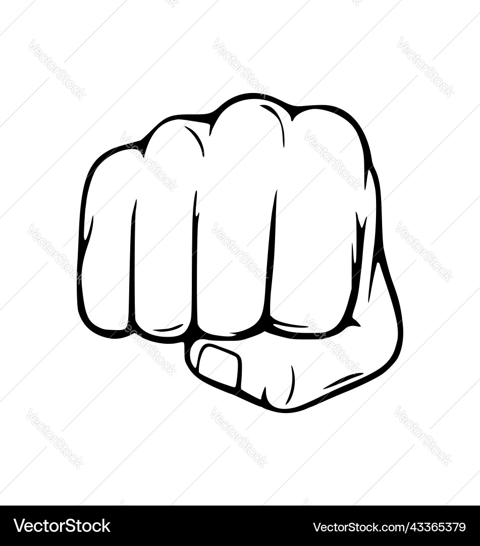 Fist front view Royalty Free Vector Image - VectorStock