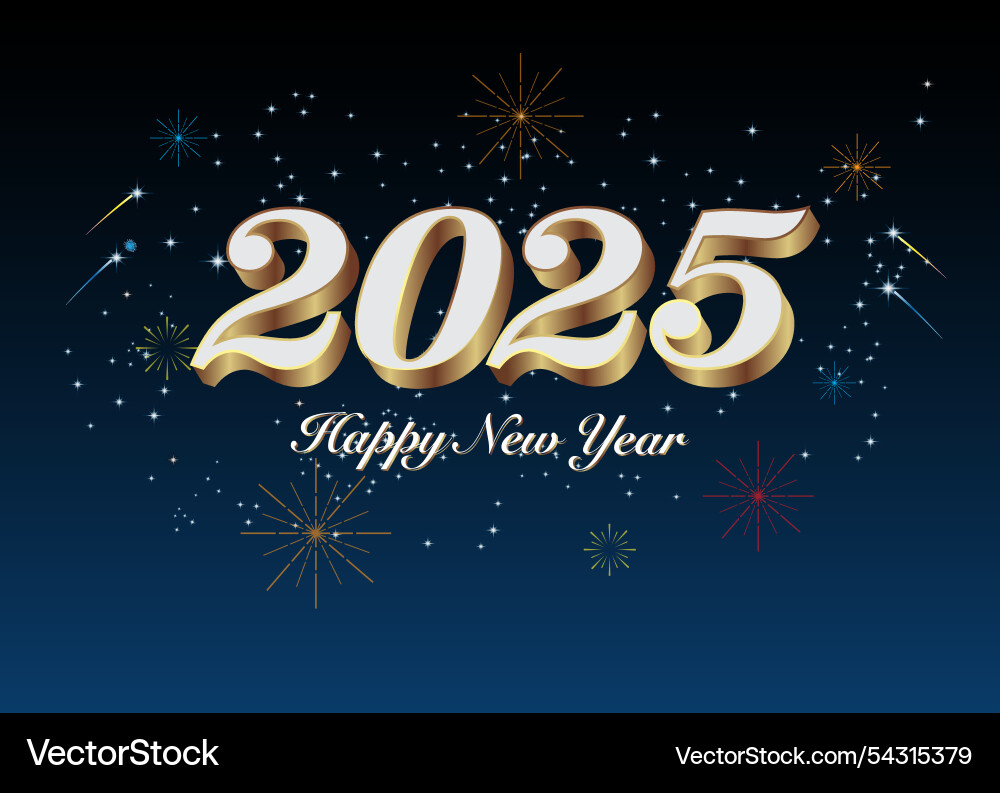 Golden year 2025 Royalty Free Vector Image - VectorStock