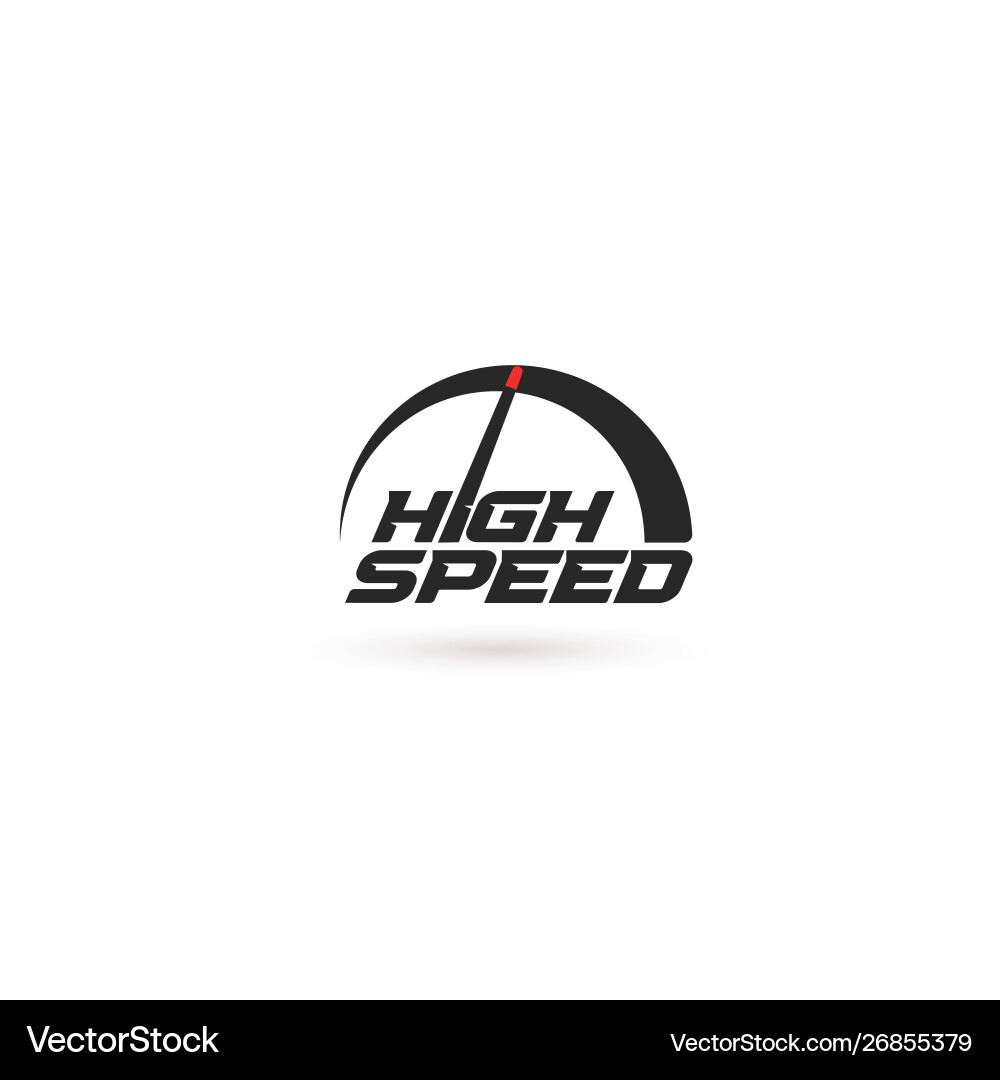 High speed abstract speedometer icon modern logo Vector Image
