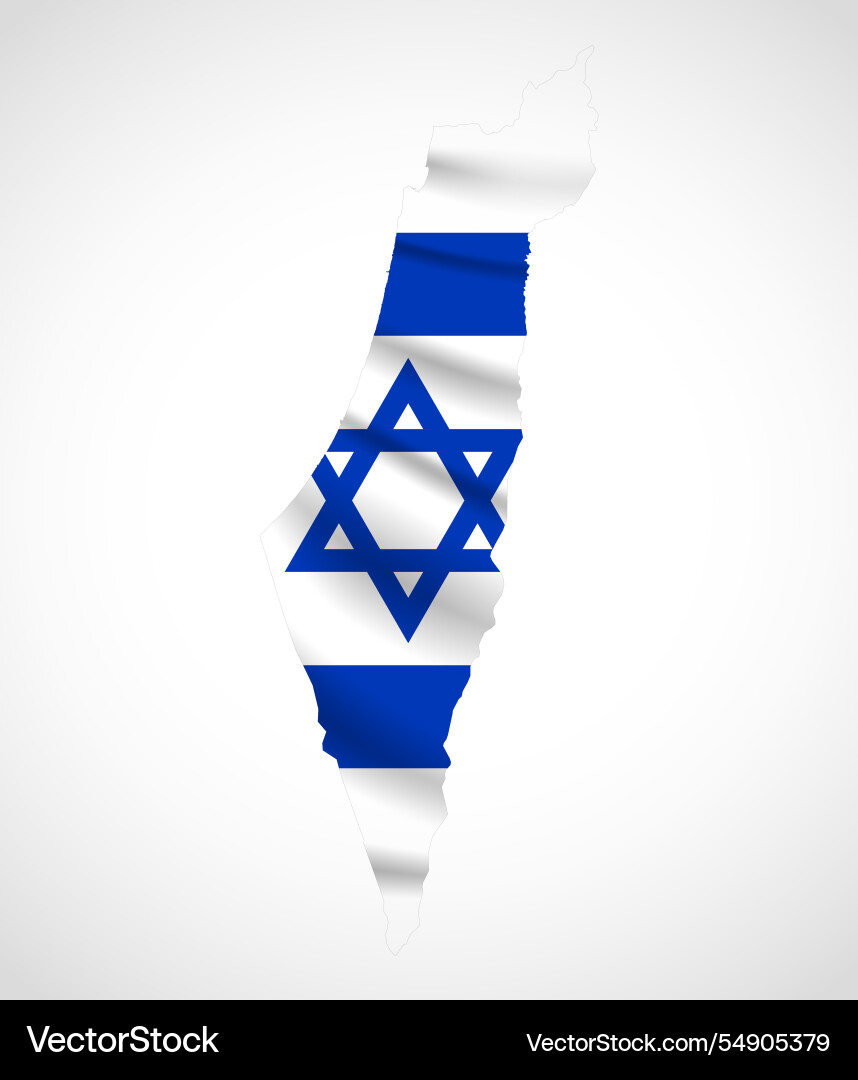 Israel map silhouette with national flag design Vector Image