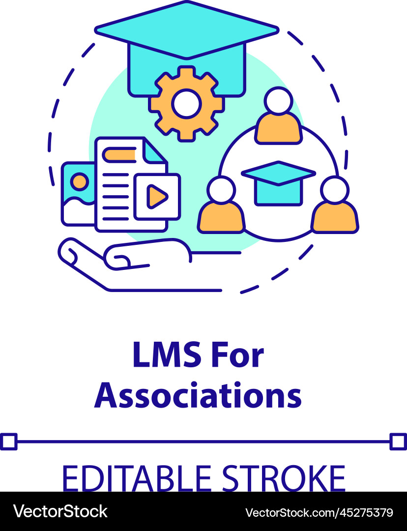 Learning management system for associations Vector Image