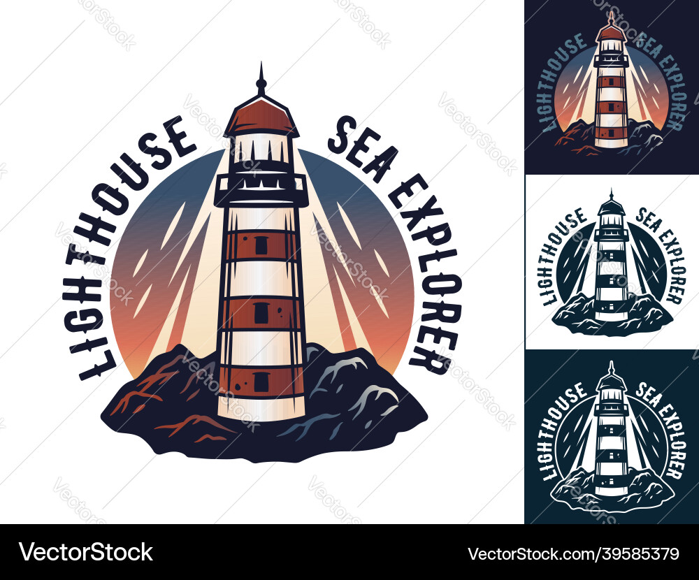 Lighthouse nautical sea beacon for ocean print Vector Image