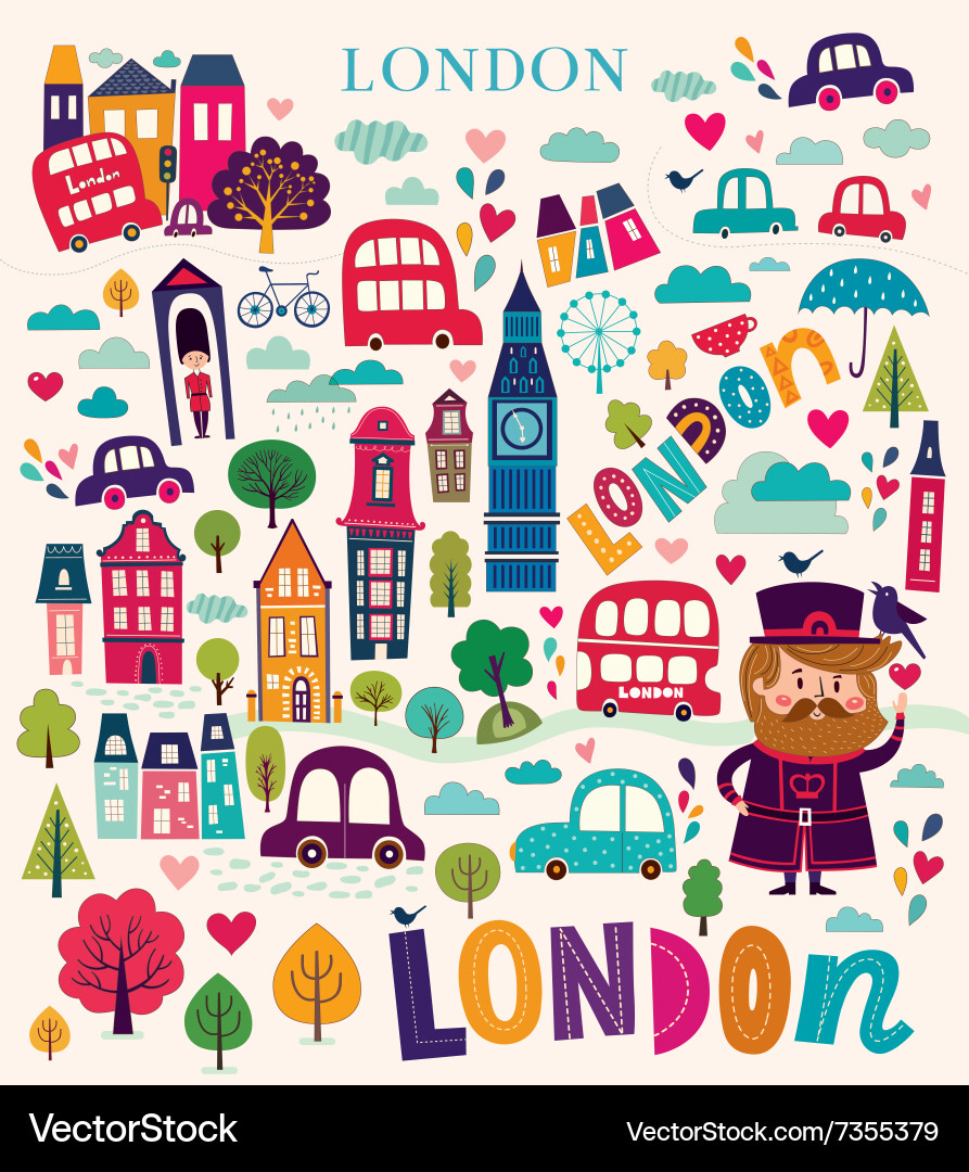 London symbols Royalty Free Vector Image - VectorStock
