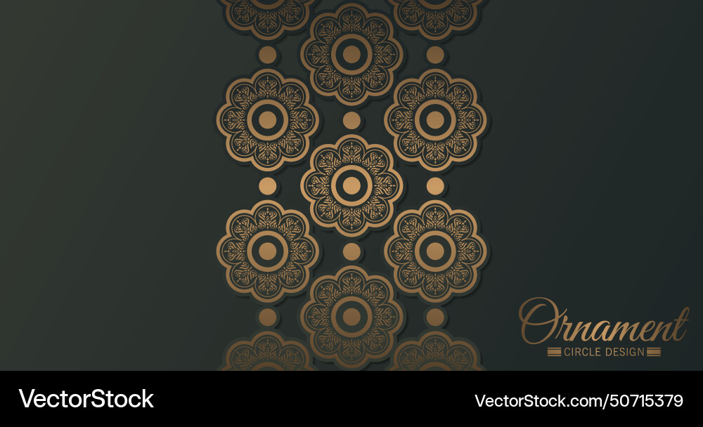Luxury dark circle border pattern background Vector Image