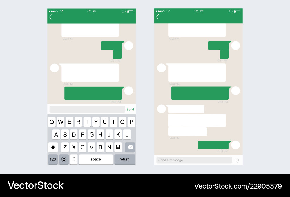 Mobile Messenger UI Kit Royalty Free Vector Image